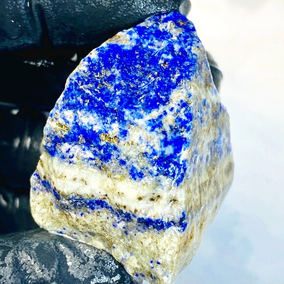 Accents | Deep Blue Lapis Lazuli Pyrite Cab Cabbing Stone Rough Raw ...